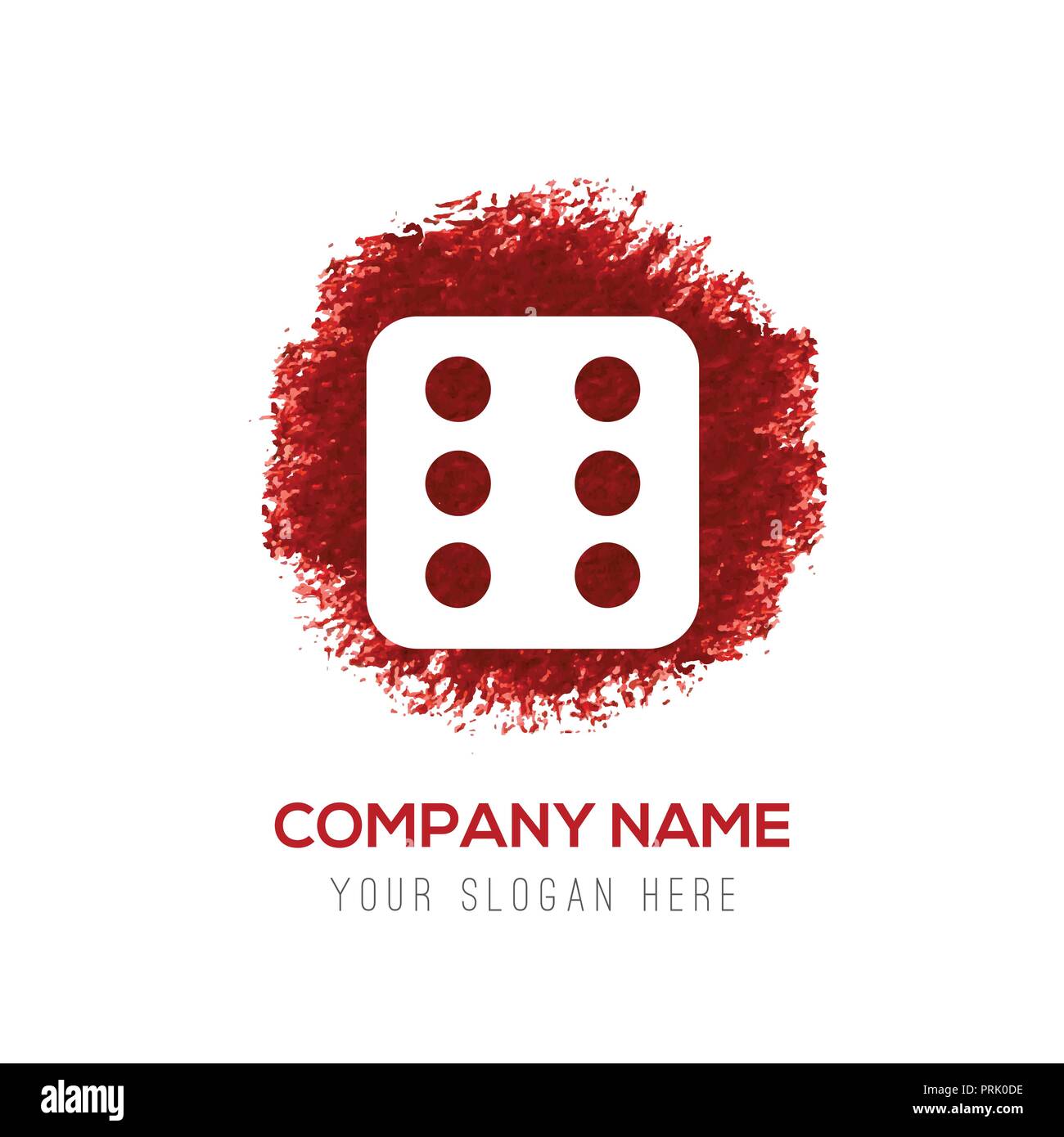 Dice Cube Icon - Red WaterColor Circle Splash Stock Vector Image & Art ...