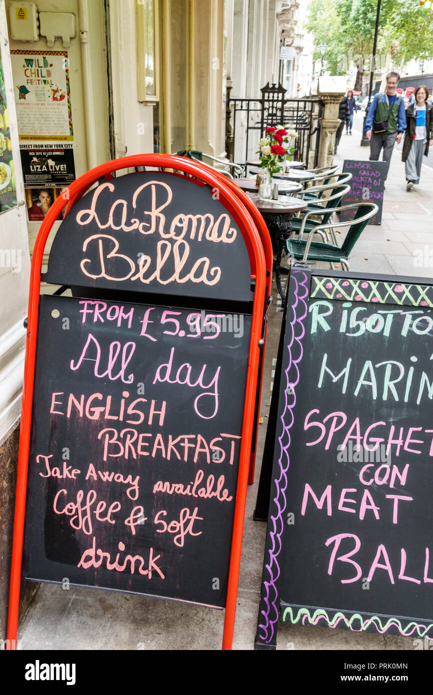 Cafe Menu London Uk Stock Photos & Cafe Menu London Uk Stock Images - Alamy