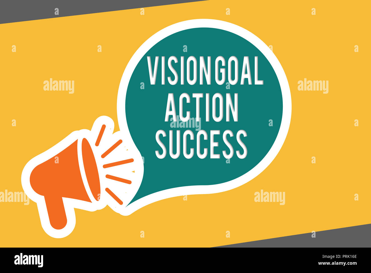 Conceptual hand writing showing Vision Goal Action Success. Business ...
