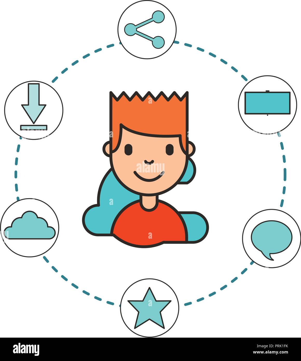 man cartoon social media icons Stock Vector Image & Art - Alamy