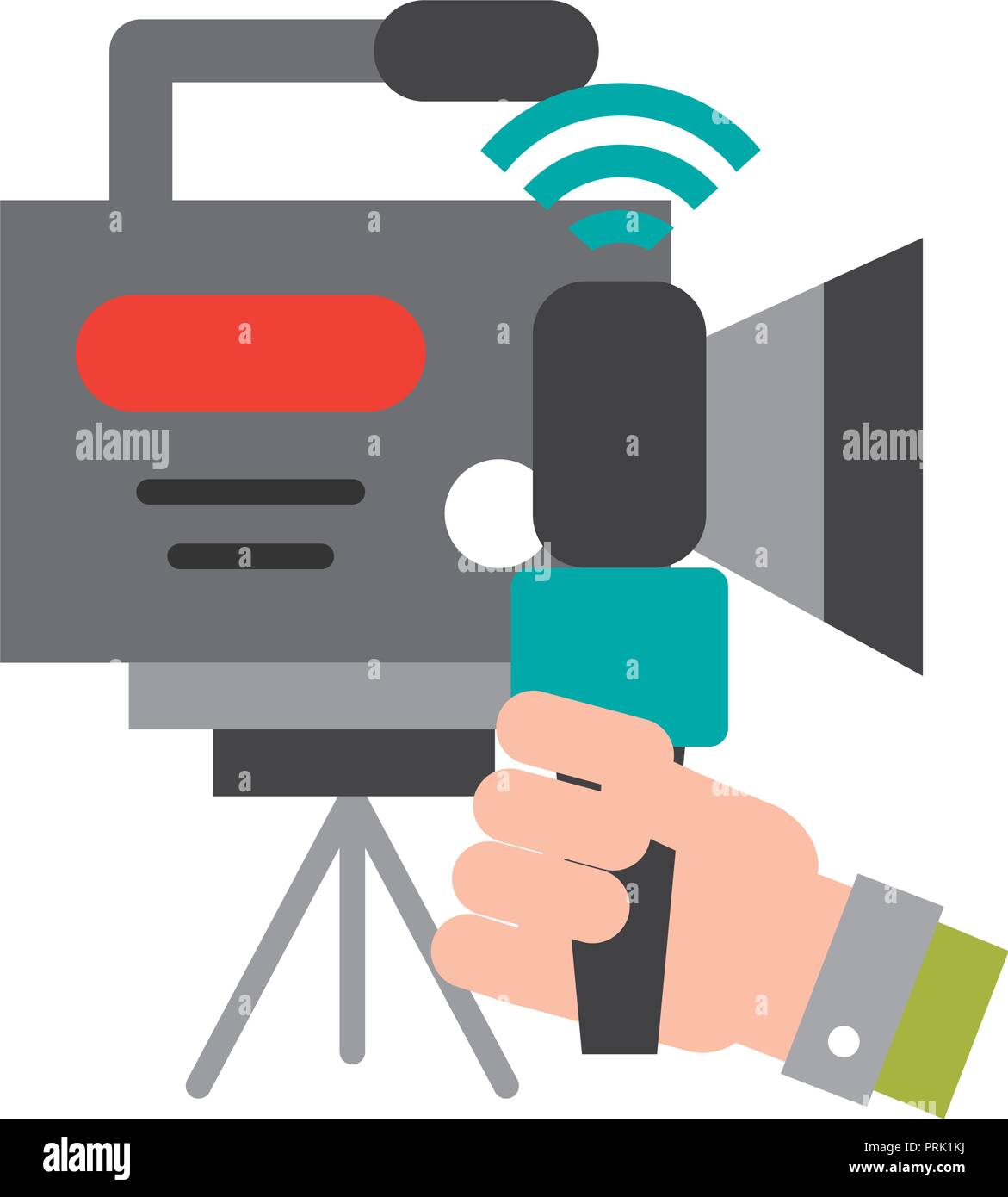 hand microphone camera recorder broadcast breaking news Stock Vector ...