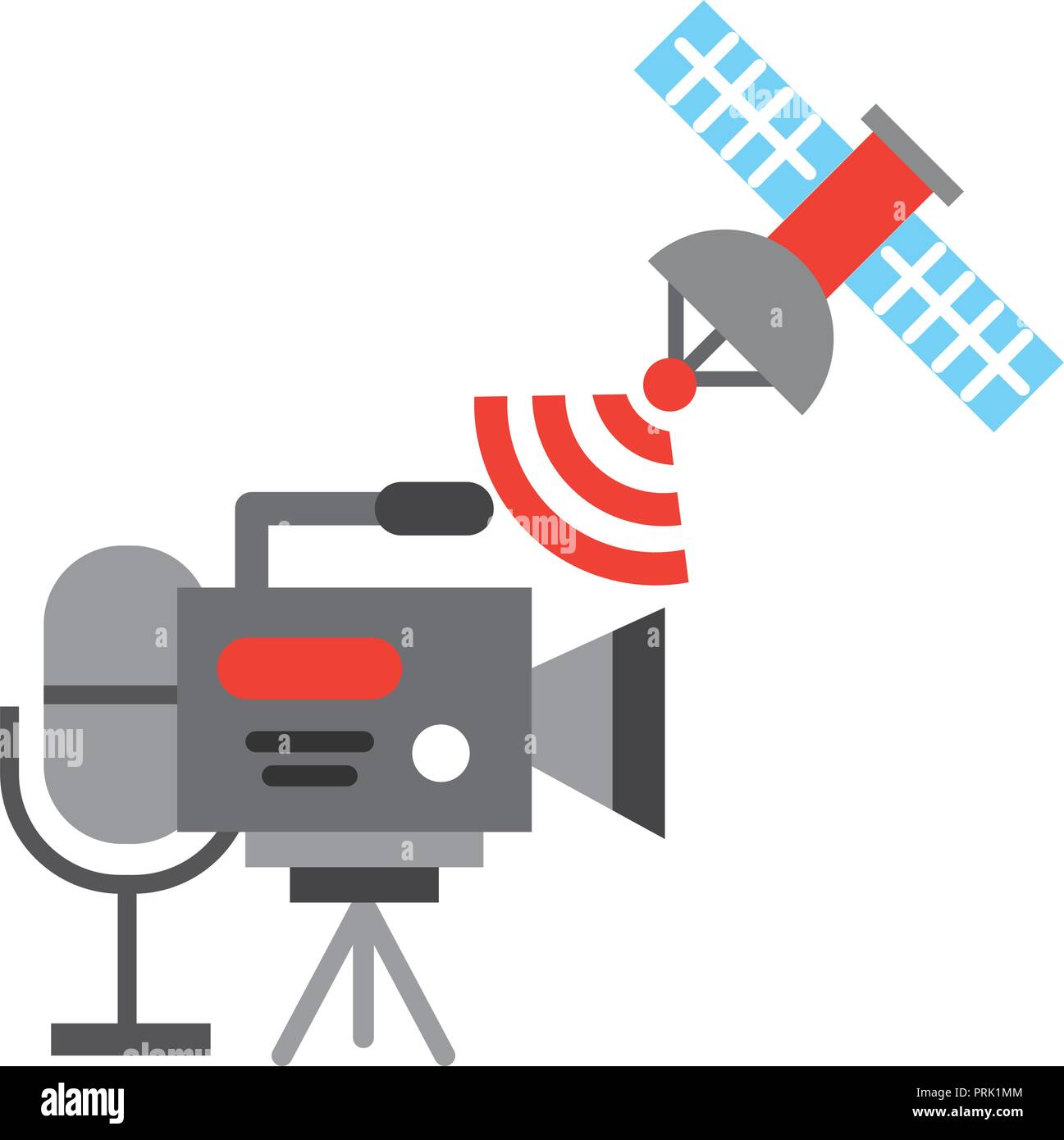 camera recorder microphone and satellite broadcast breaking news Stock ...
