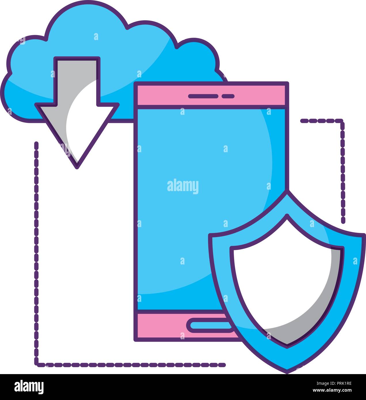smartphone cloud computing protection data storage Stock Vector Image & Art - Alamy