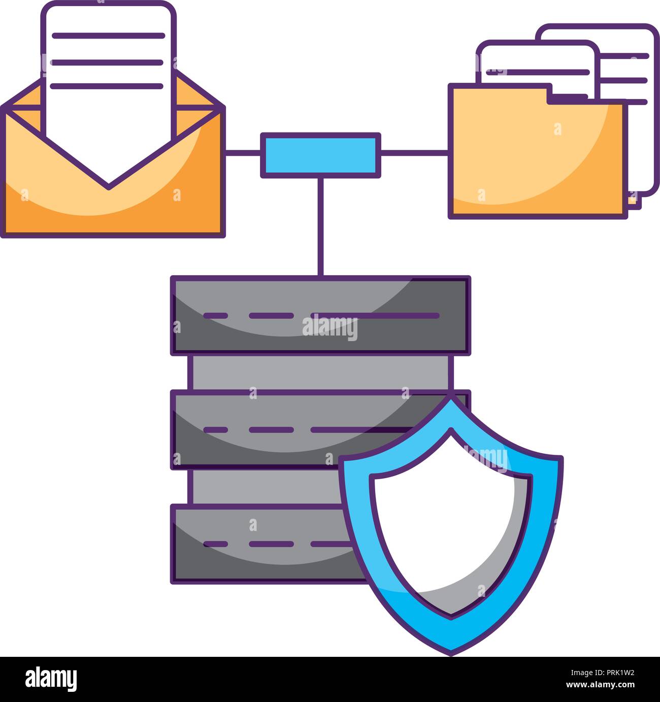 database server transfer folder email message protection storage Stock ...
