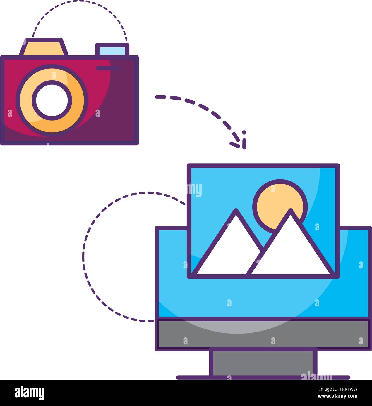 computer camera connection photo data storage Stock Vector Image & Art ...