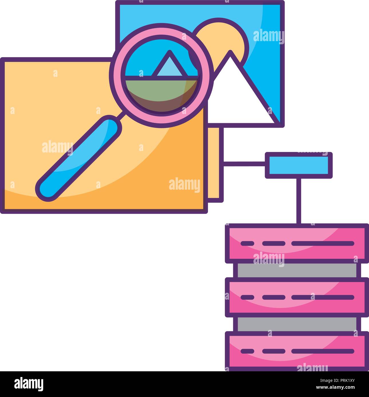 databse server folder magnifying glass data storage Stock Vector Image ...