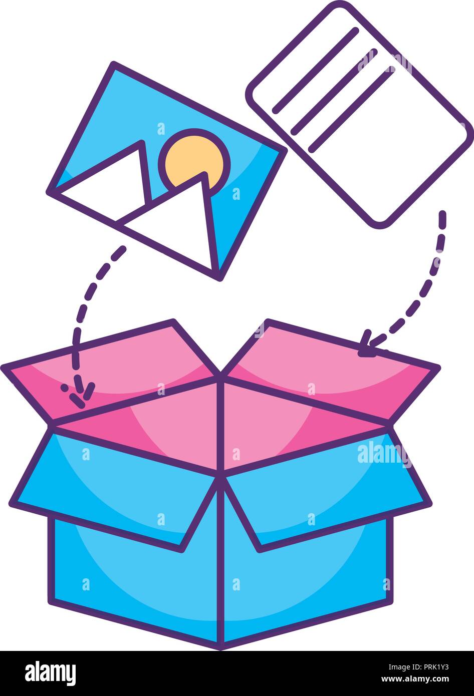 cardboard box file picture data storage Stock Vector Image & Art - Alamy