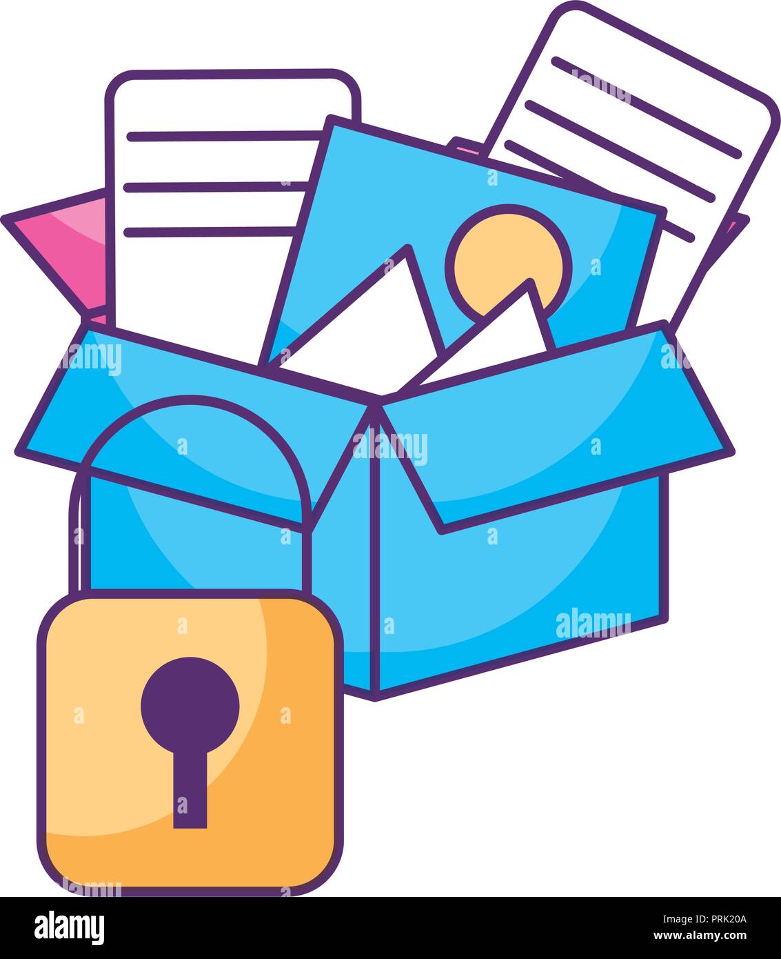 cardboard box security storage files Stock Vector Image & Art - Alamy