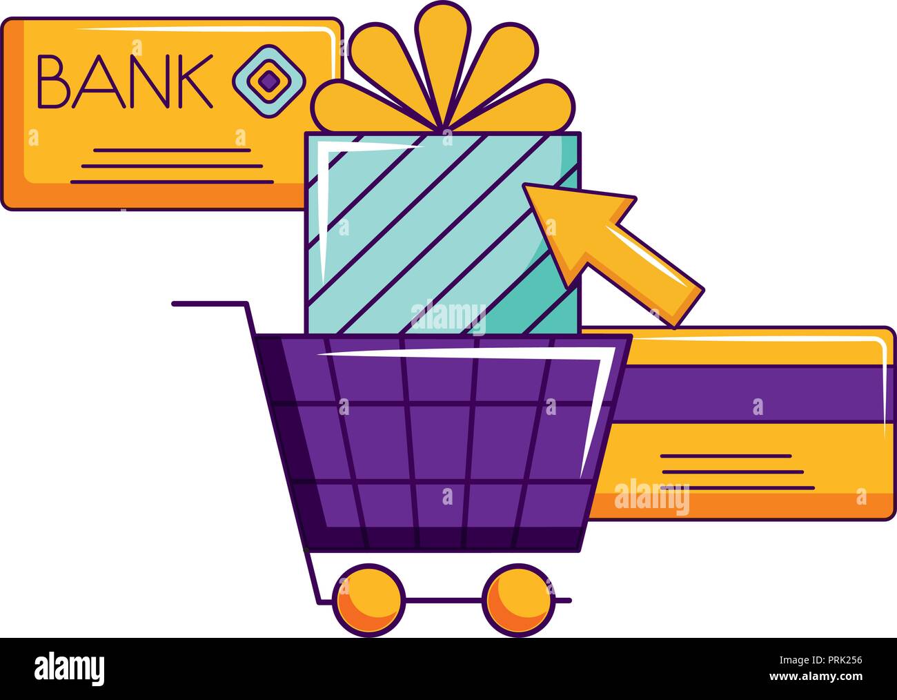 Credit cards shopping cart Stock Vector Images - Alamy