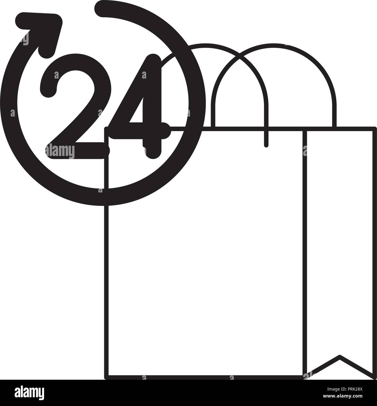 online shopping bag 24 hours isolated Stock Vector Image & Art - Alamy