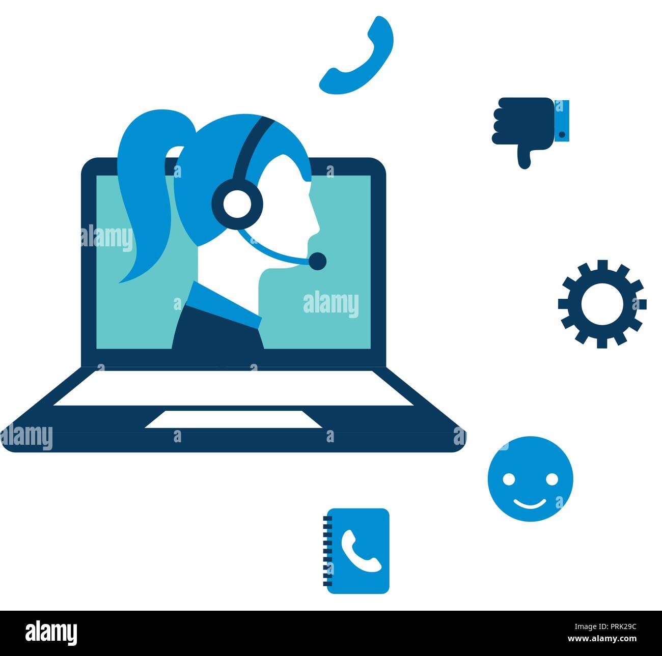 Girl call center laptop Stock Vector Images - Alamy