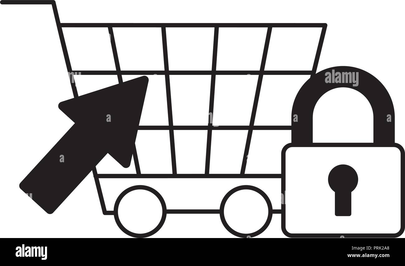 online shopping cart security click Stock Vector Image & Art - Alamy