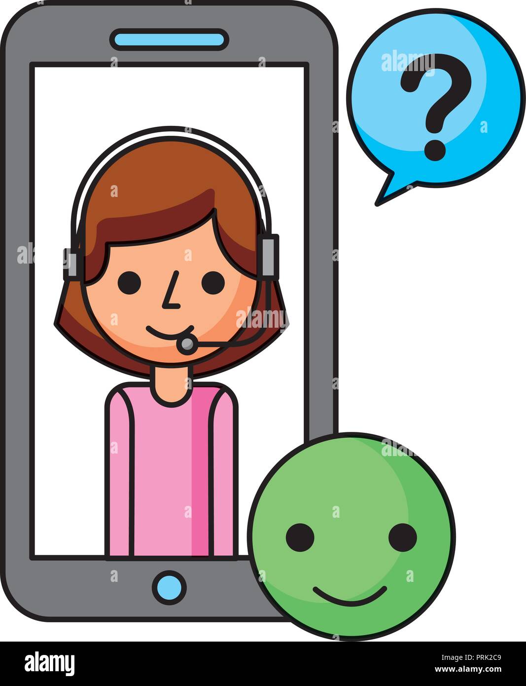 call center girl in smartphone support helpline Stock Vector Image ...