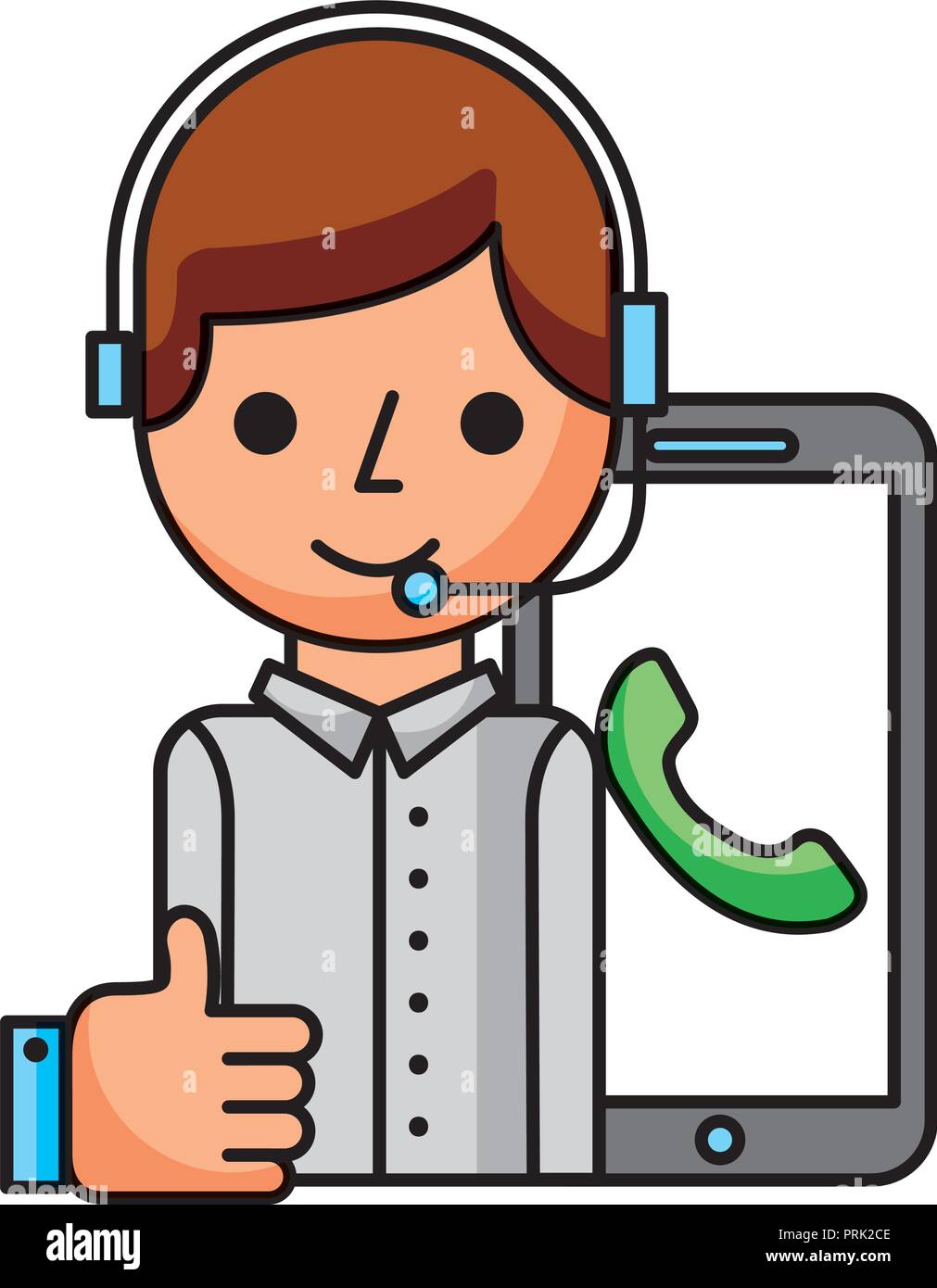call center boy with smartphone helpline like Stock Vector Image & Art ...