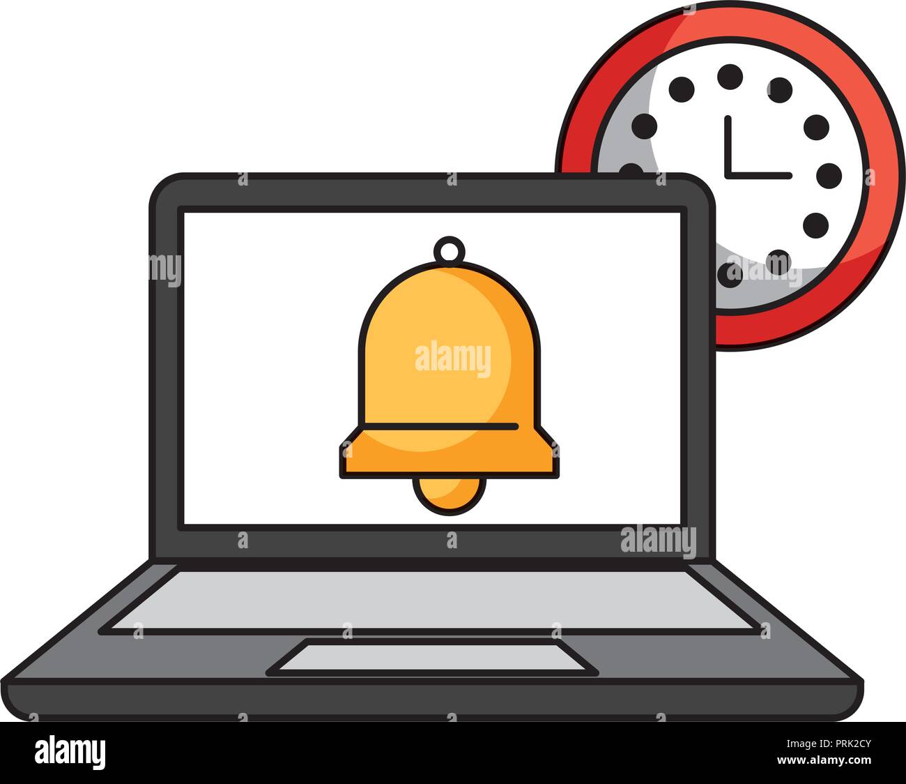 call center laptop clock bell alert Stock Vector Image & Art - Alamy