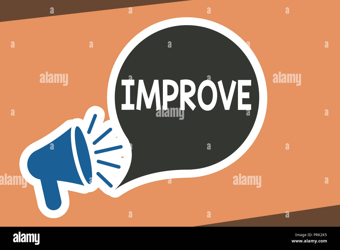 Writing note showing Improve. Business photo showcasing Make become ...