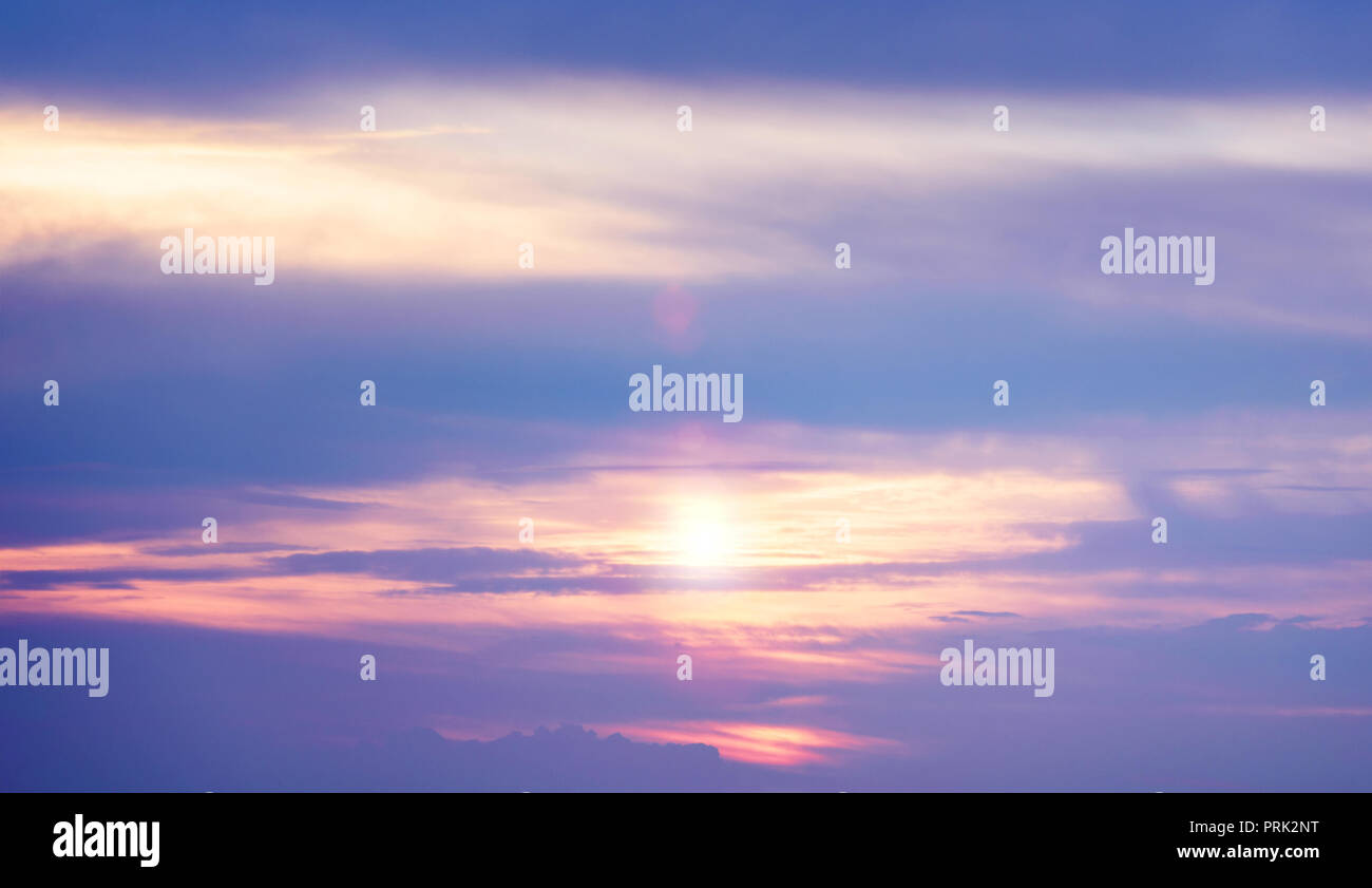 Beautiful Sunset Sky in Bright Blue and Violet Colors in Summer Evening ...