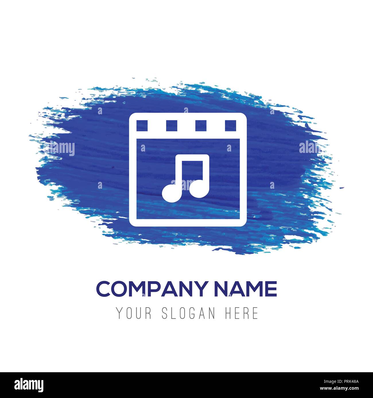 Music Symbol icon - Blue watercolor background Stock Vector Image & Art ...