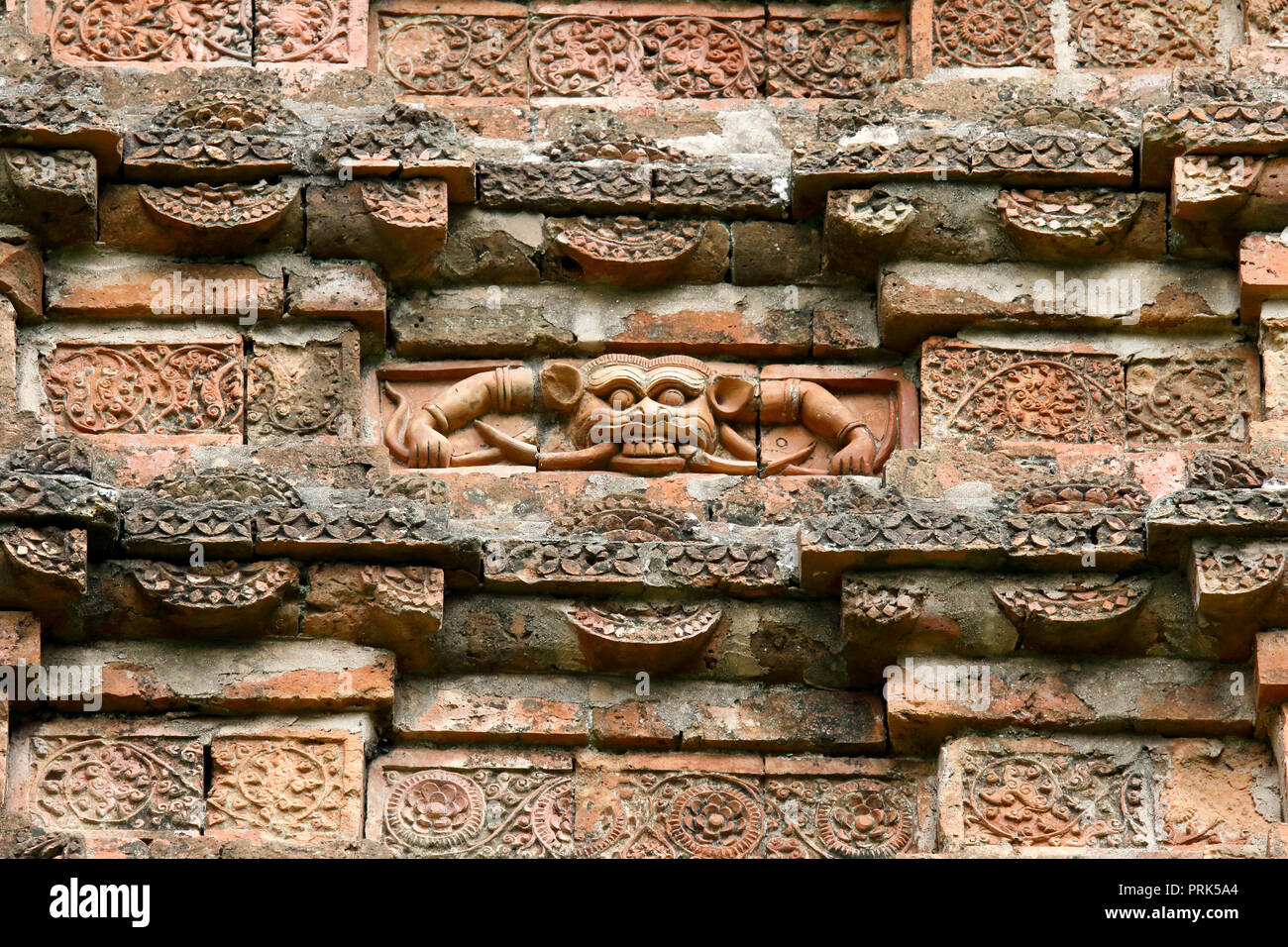 Terracotta plaque on the Mathurapur Deul, a unique and historic ...