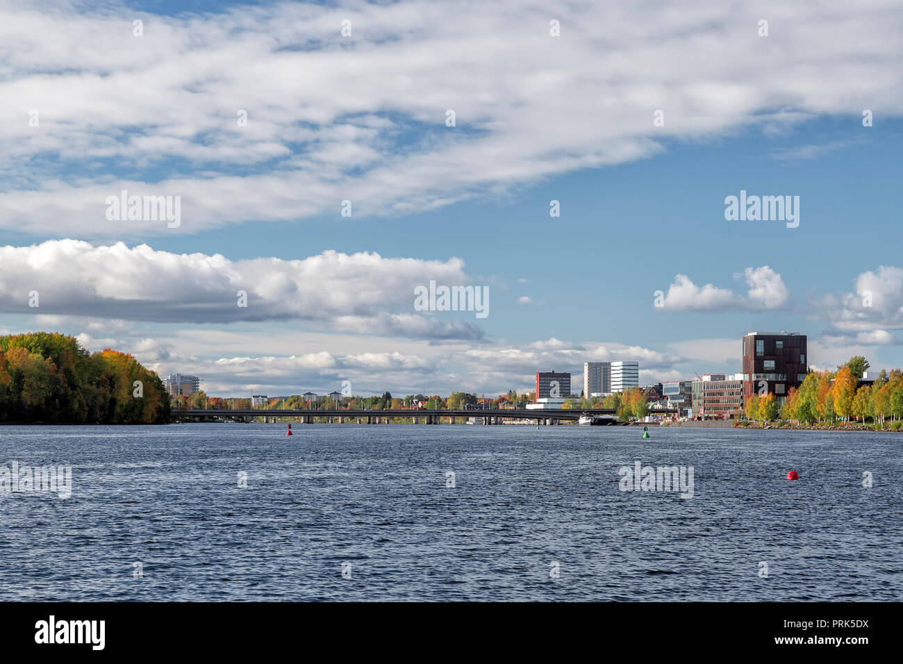 Downtown Umeå, Sweden in Fall with a partly cloudy sky Stock Photo - Alamy