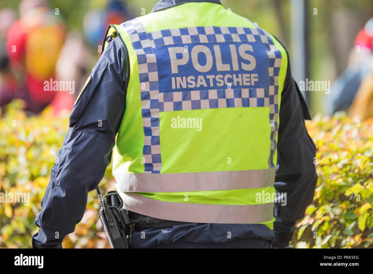 Swedish Police task force commander with Reflective Vest Stock Photo ...