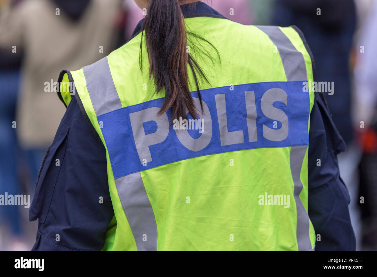 Female Swedish Police Officer's Back close up Stock Photo - Alamy