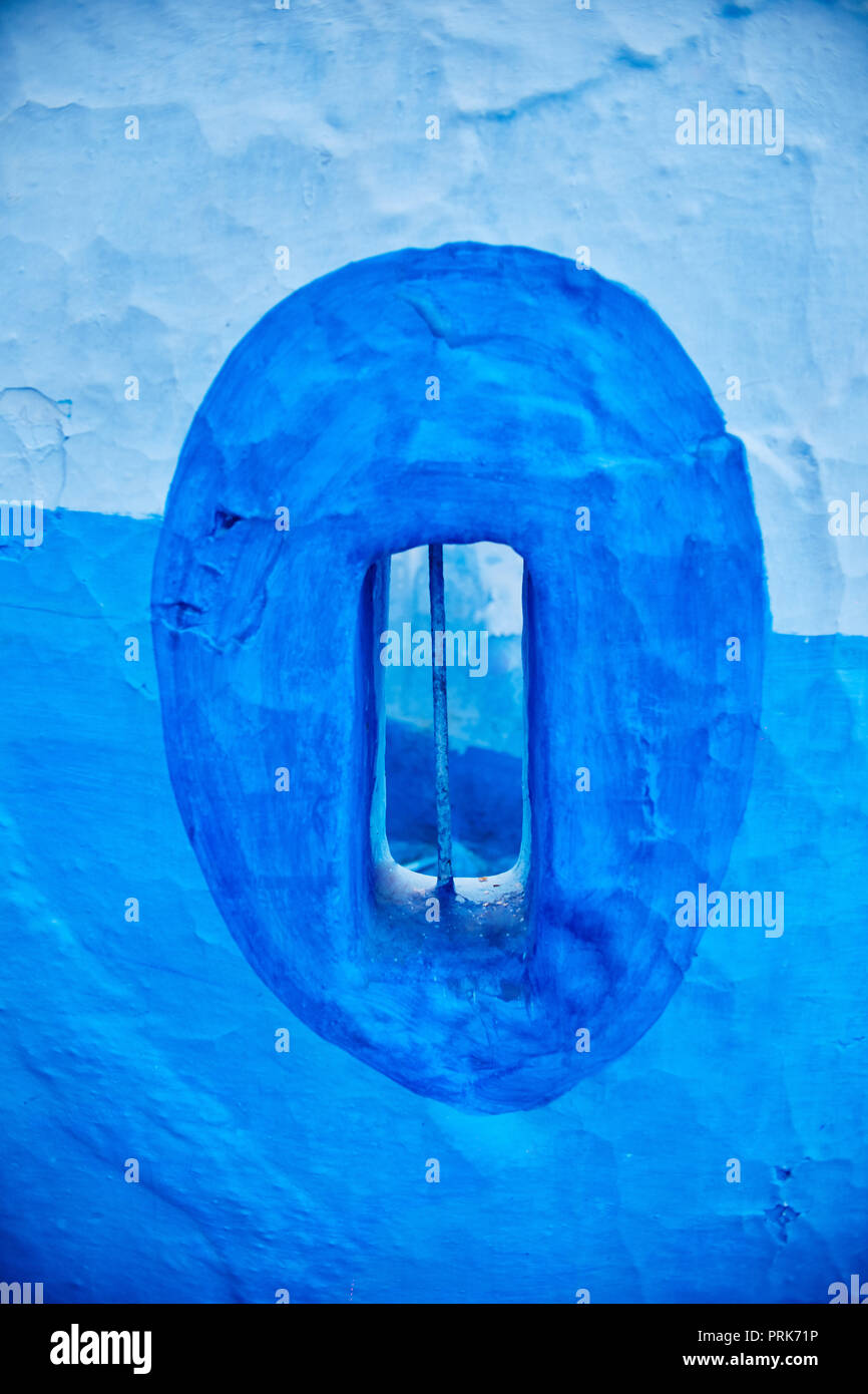 Beautiful blue Windows of the ancient city of Chefchaouen Medina of ...