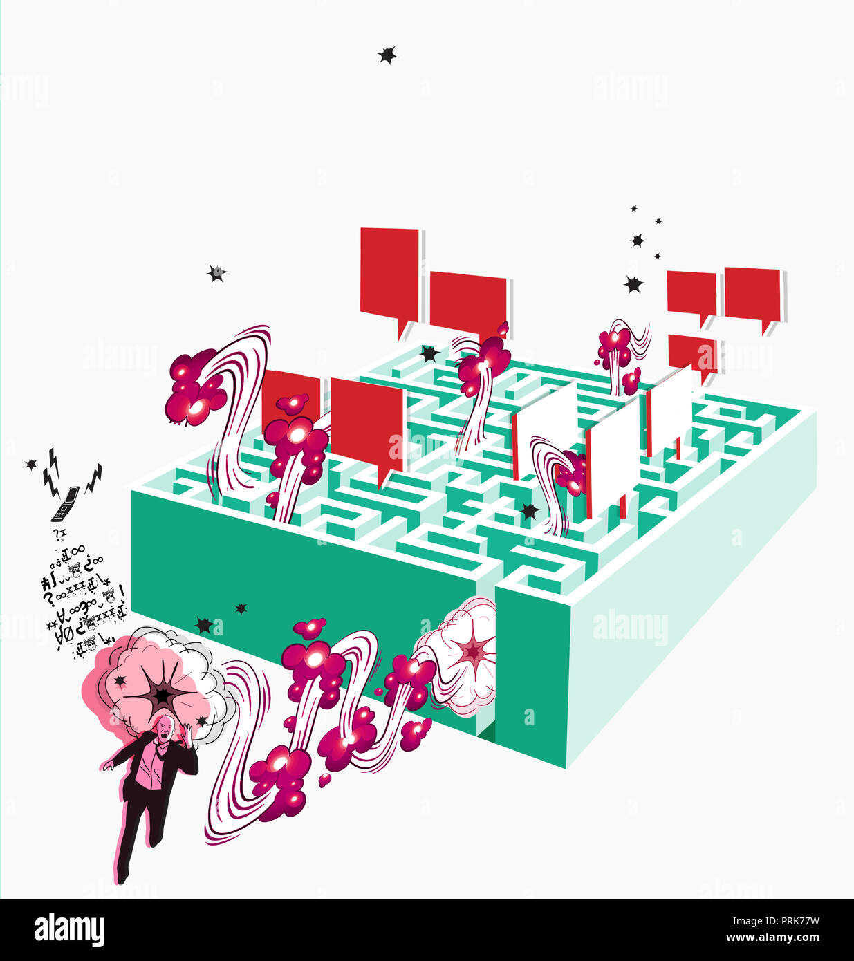 Man running through labyrinth Stock Photo - Alamy