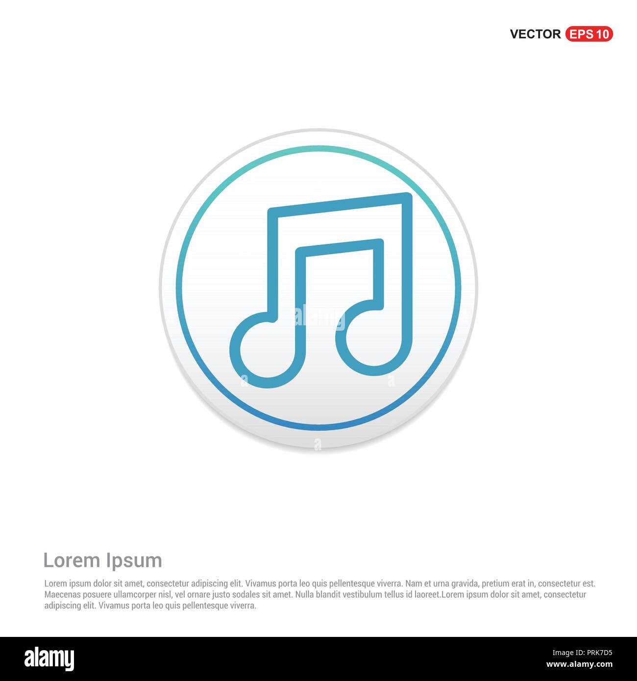 Music Symbol Icon - white circle button Stock Vector Image & Art - Alamy