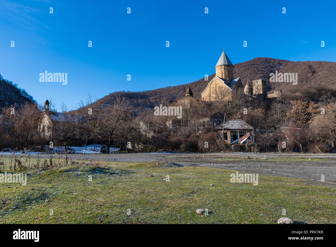 Ananuri Fortress Complex view from the bank of Zhinvali river Stock ...