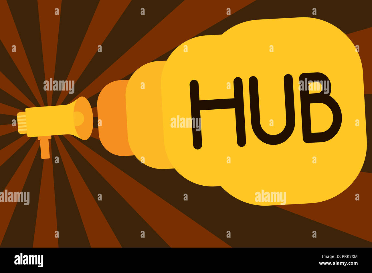 Text sign showing Hub. Conceptual photo The effective center of an ...