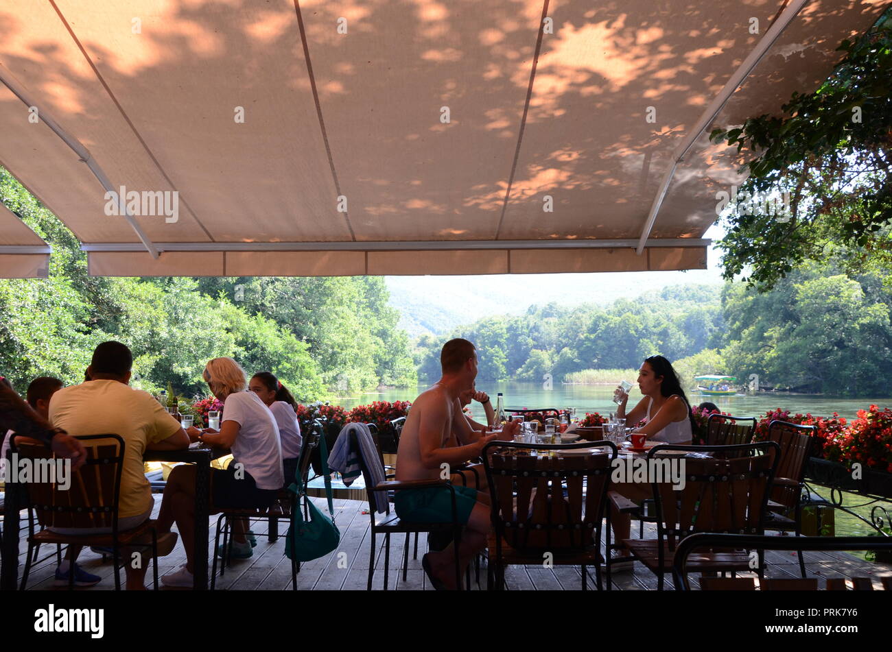 st naum on lake ohrid macedonia tourist destination ostrovo restaurant ...