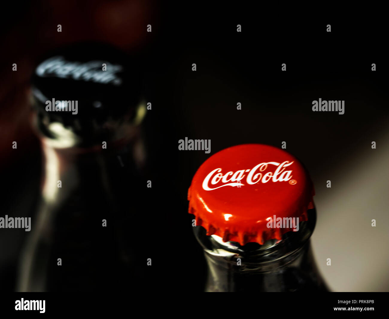 Cork on a Coca-Cola Glass Bottle in store Stock Photo - Alamy