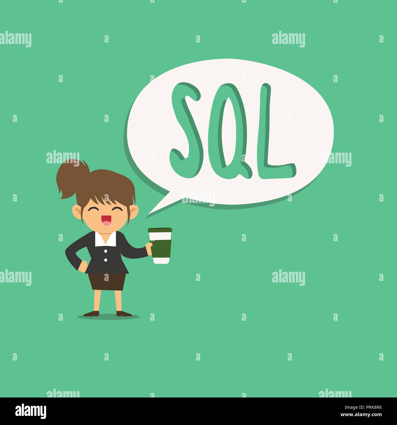 Text sign showing Sql. Conceptual photo A standard computer language for relational database ...