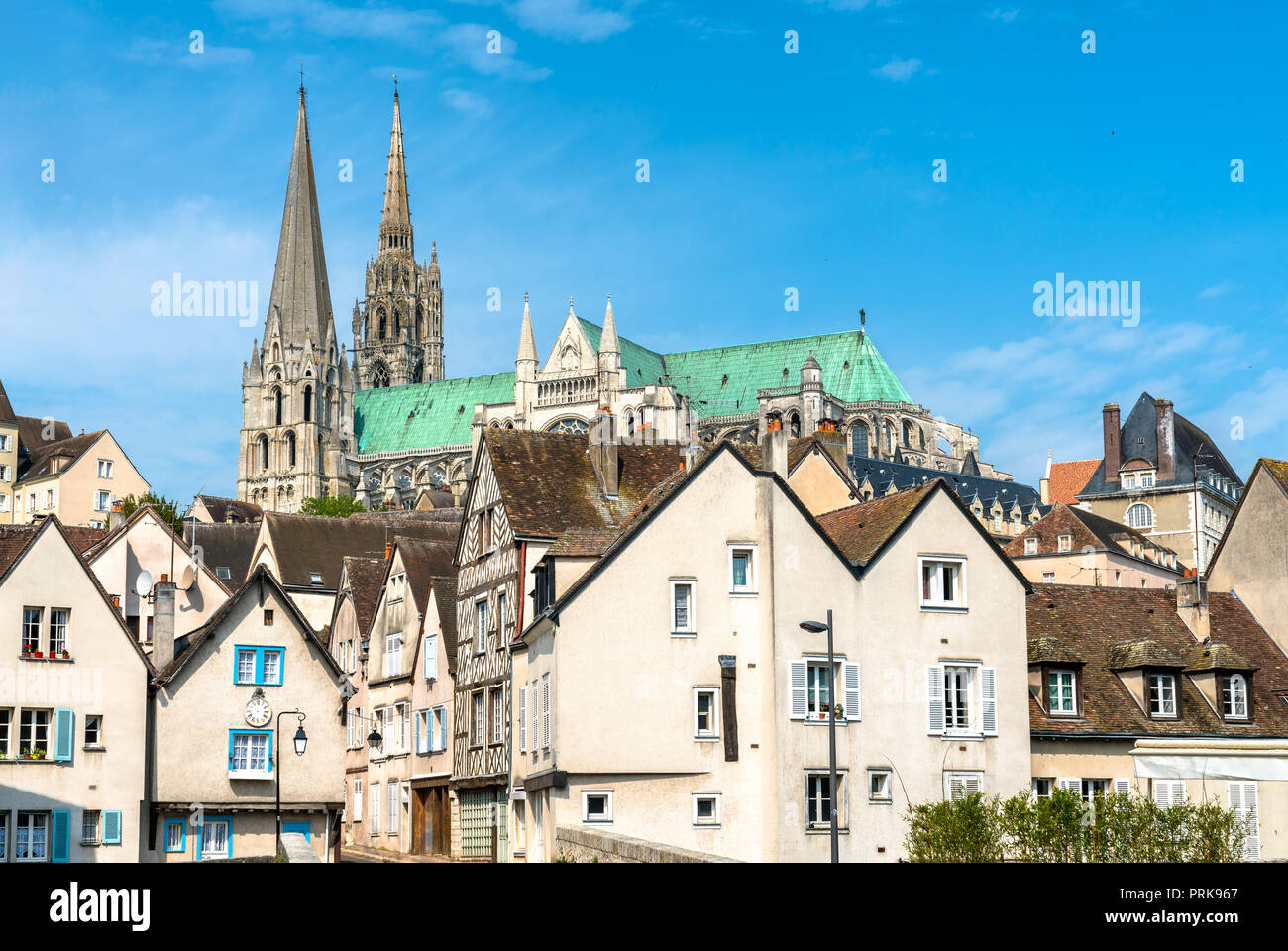 View of Chartres Cathedral above the town. France Stock Photo - Alamy
