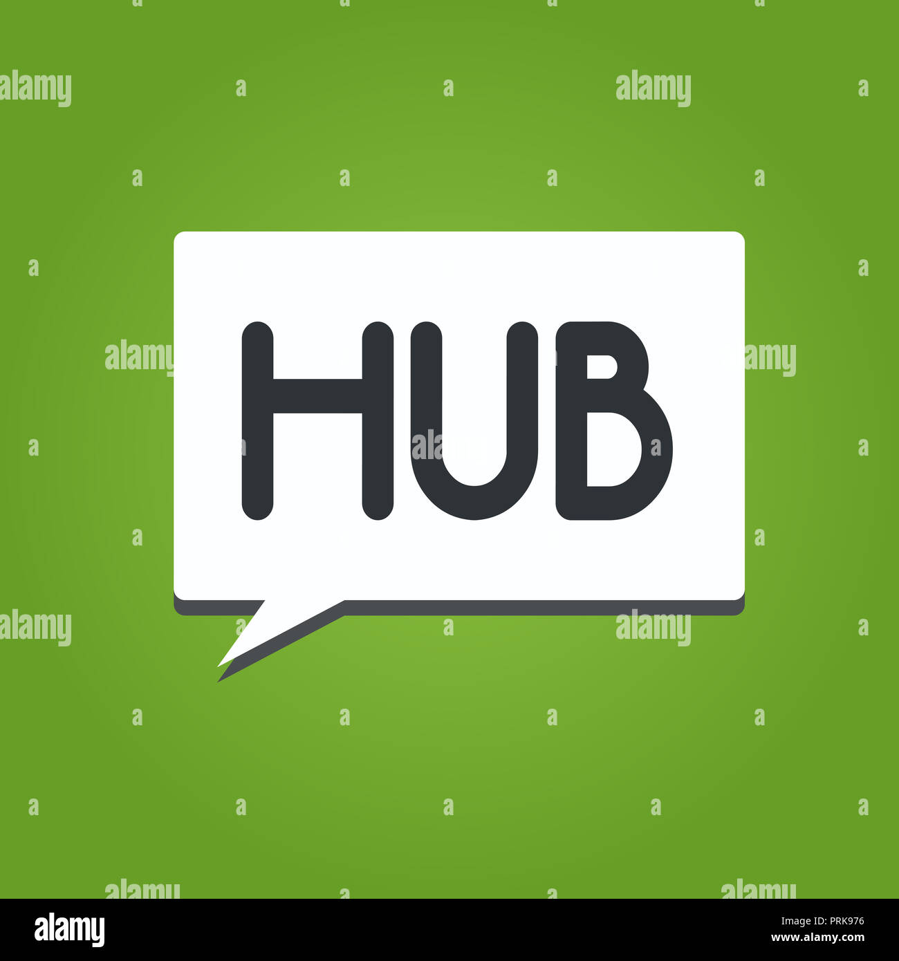 Text sign showing Hub. Conceptual photo The effective center of an ...