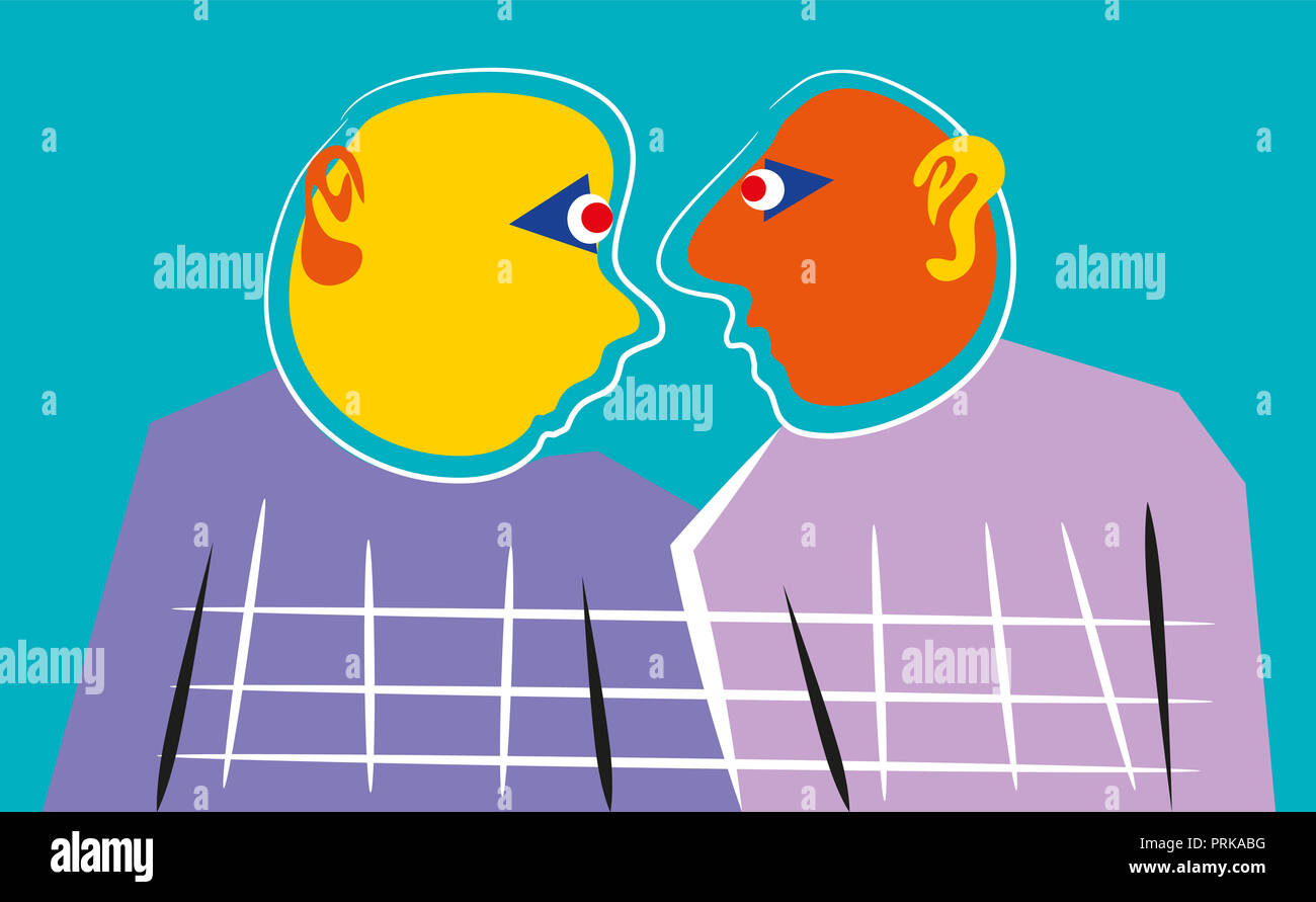 Conversation. Abstract drawing of conversation between people Stock ...