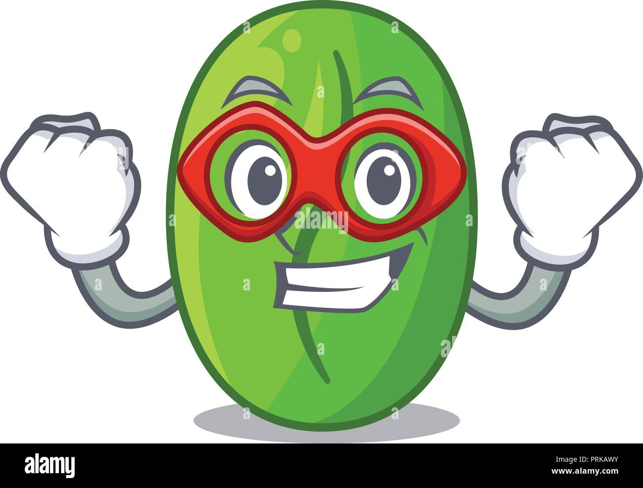 Super hero green coffee beans in cartoon coffee bag Stock Vector Image ...