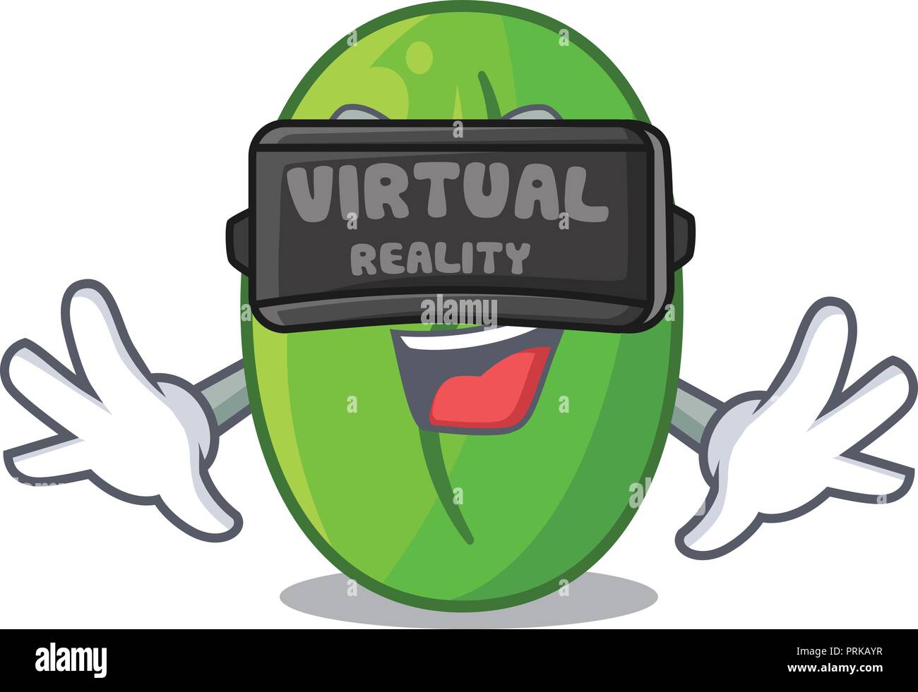 Virtual reality green coffee beans in cartoon bowl Stock Vector Image ...