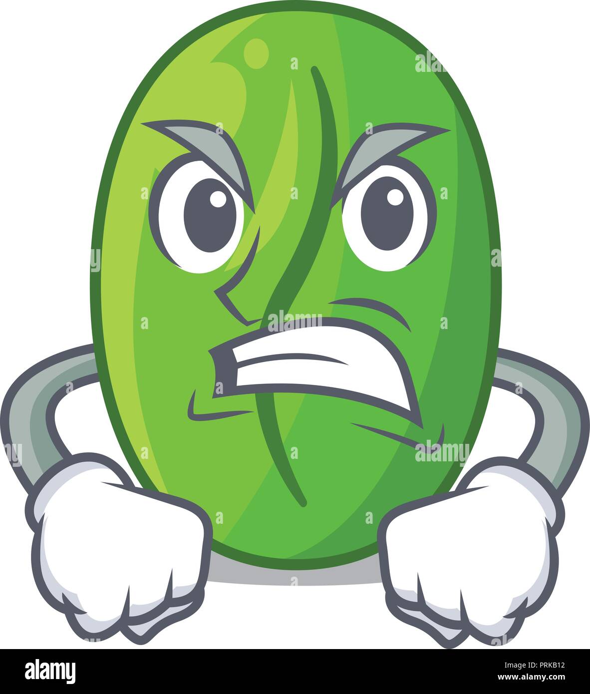 Angry green coffee beans in cartoon bowl Stock Vector Image & Art - Alamy