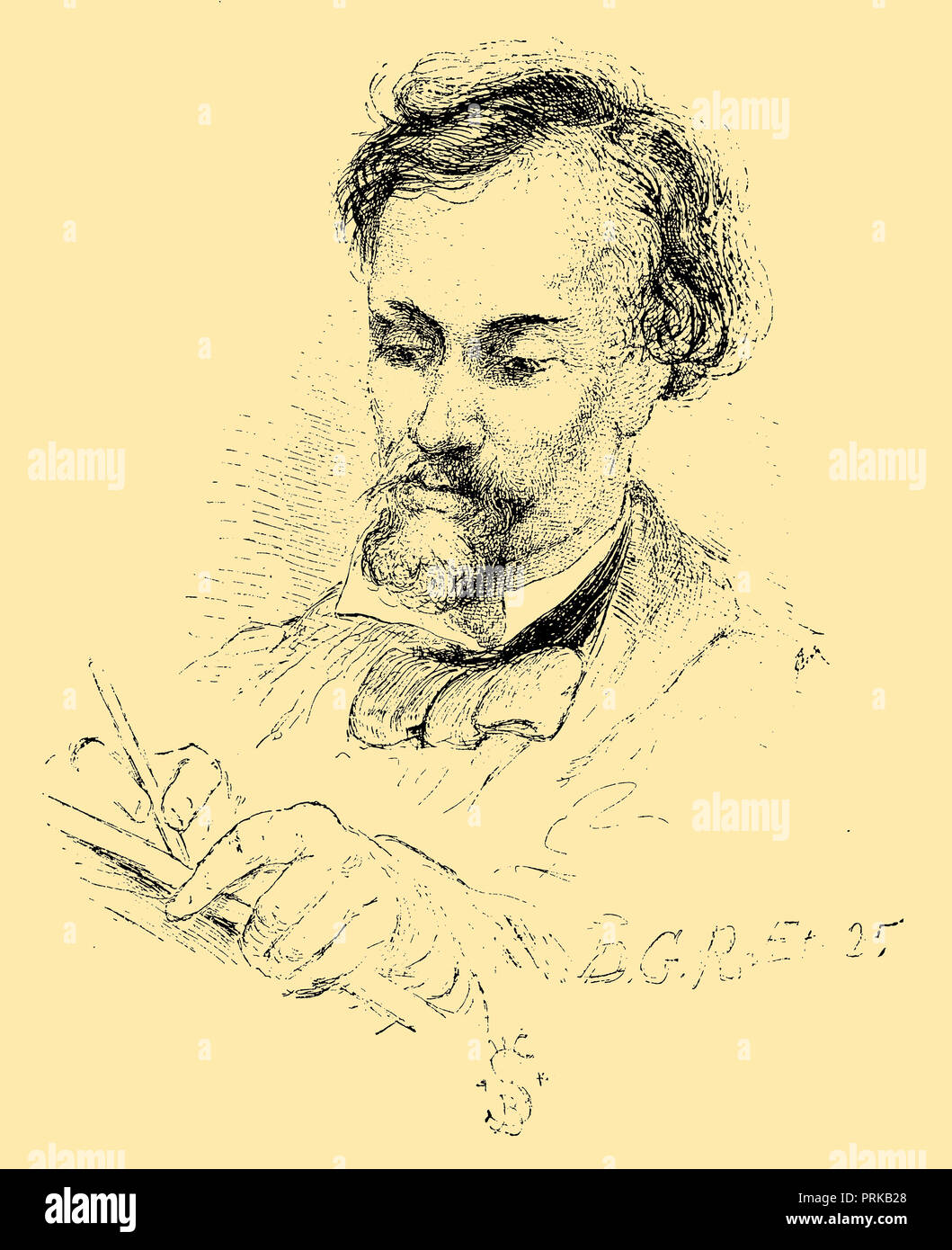 D.G.Rossetti. After the etching by W.L. Scott, 1895 Stock Photo - Alamy