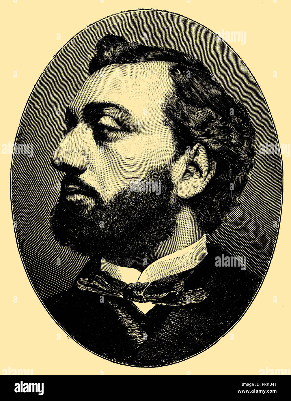 Engraving of leon gambetta 1838 1882 french statesman hi-res stock ...