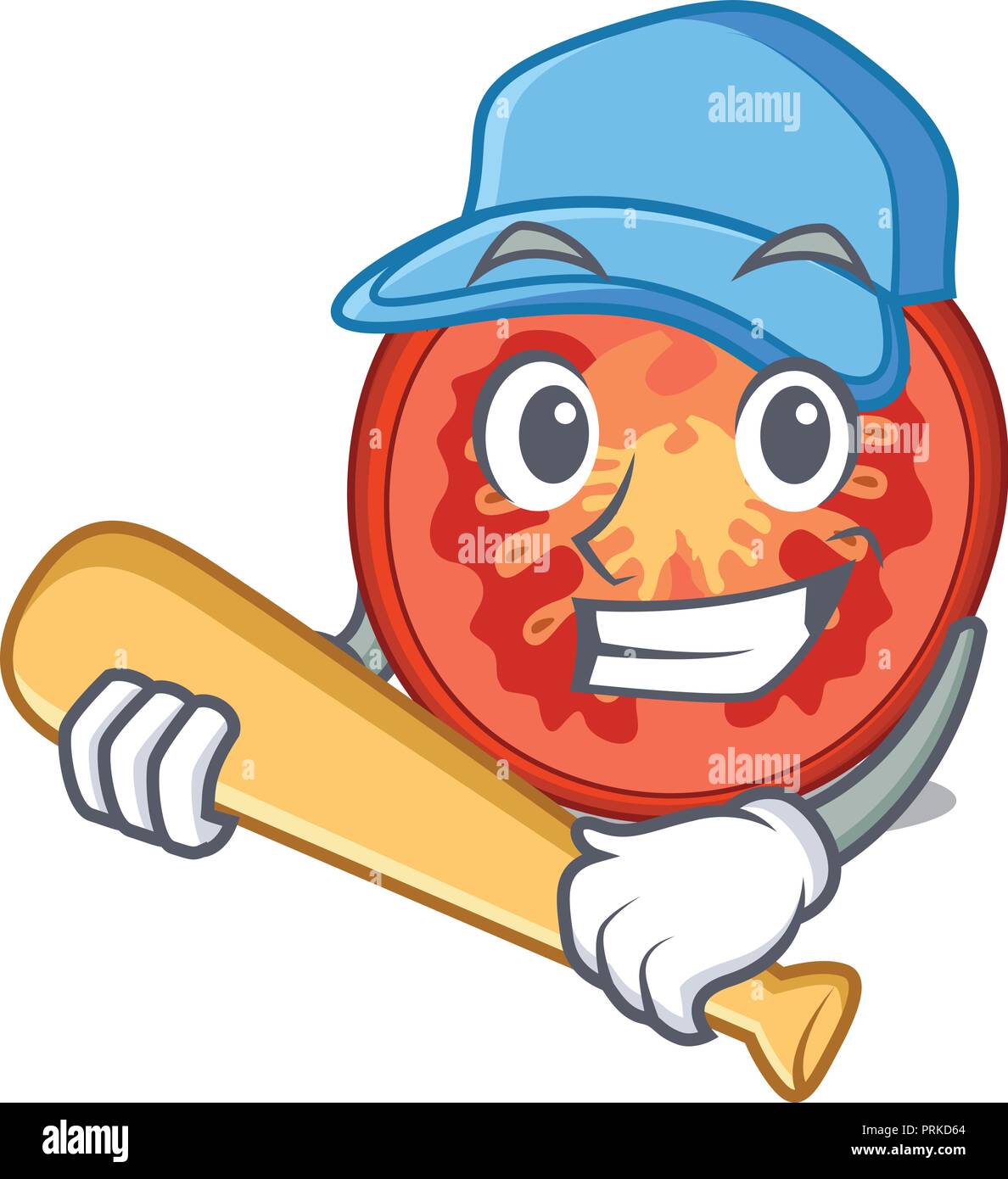 Playing baseball character tomato slices for food decor Stock Vector ...