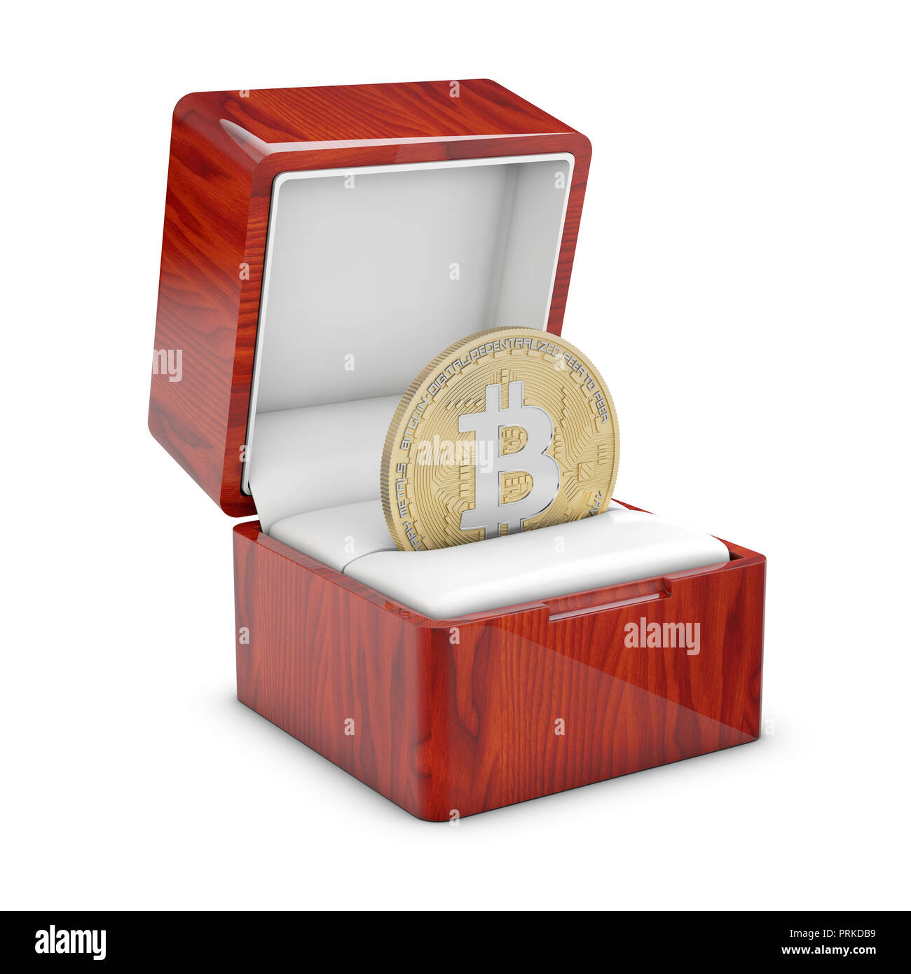 Isolated 3d illustration of a present box with a bitcoin Stock Photo ...