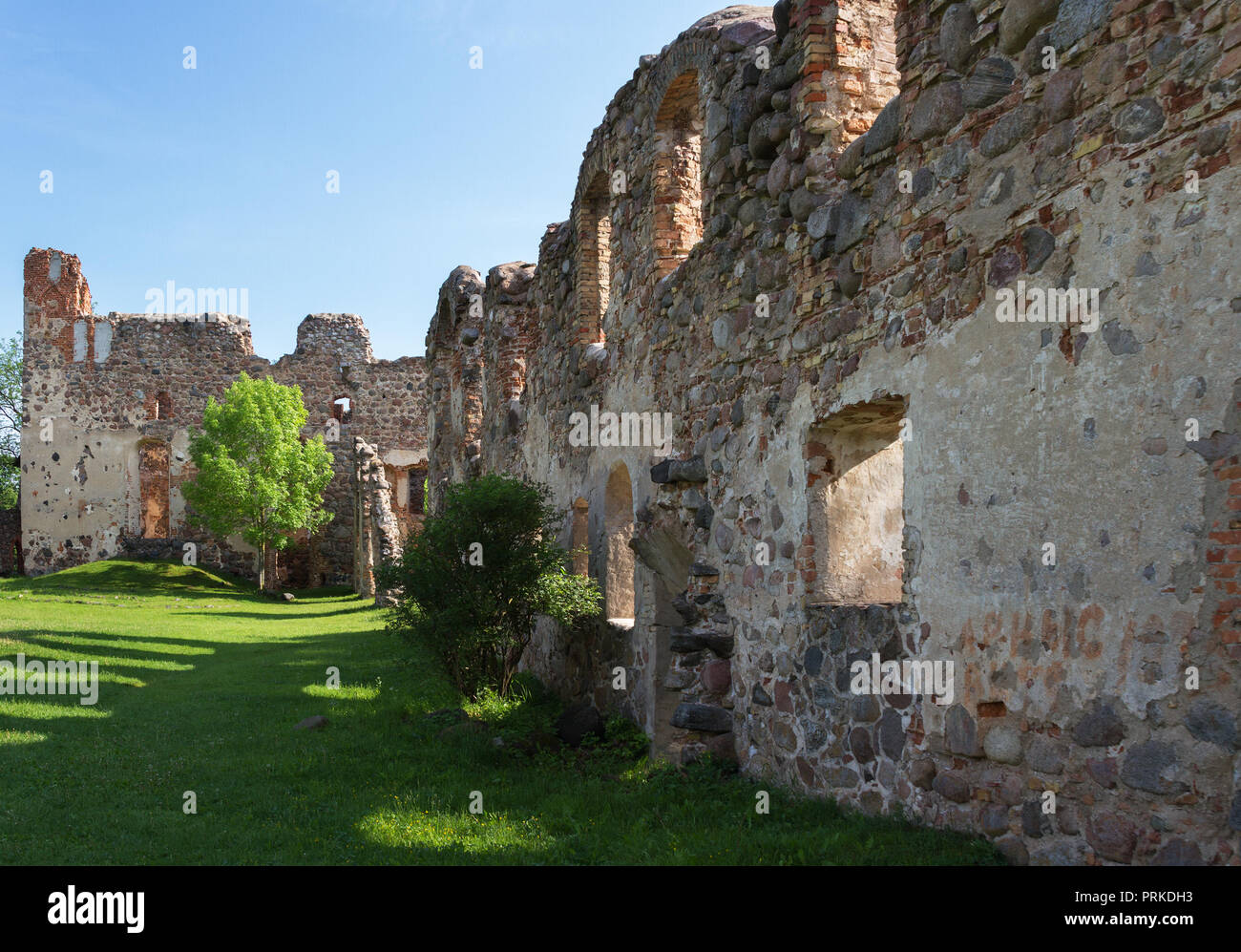 Landscape with ruins in Dobele, Latvia Stock Photo - Alamy