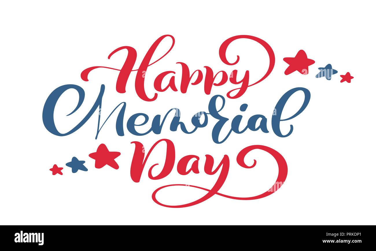 Vector Happy Memorial Day card. Calligraphy hand lettering text ...