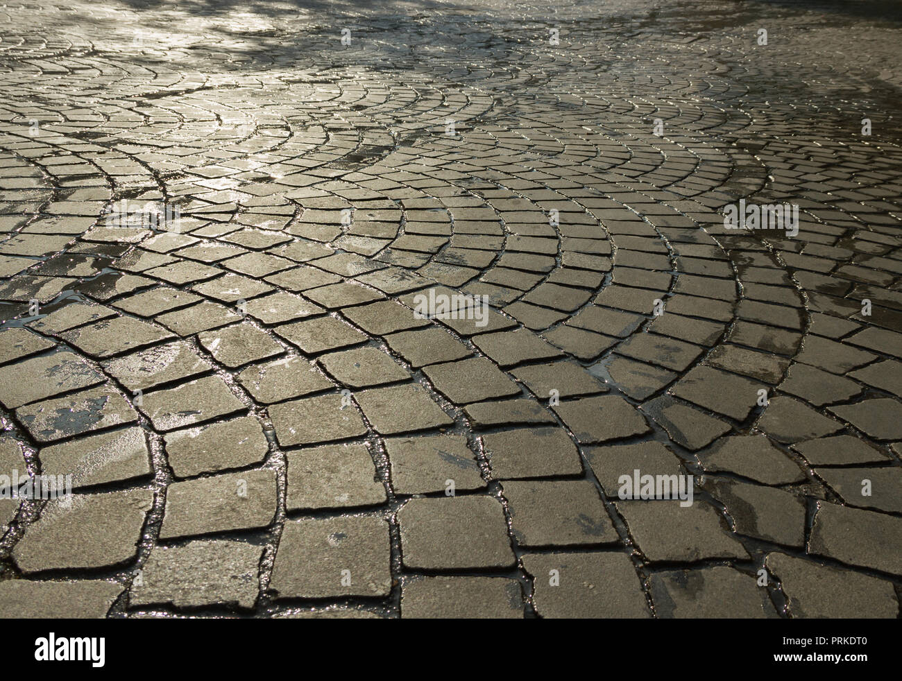 Texture of wet pavement stones, background Stock Photo - Alamy