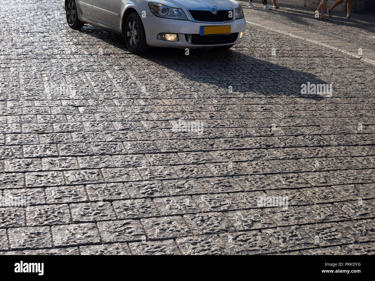 Cobblestone road in Jerusalem Stock Photo - Alamy