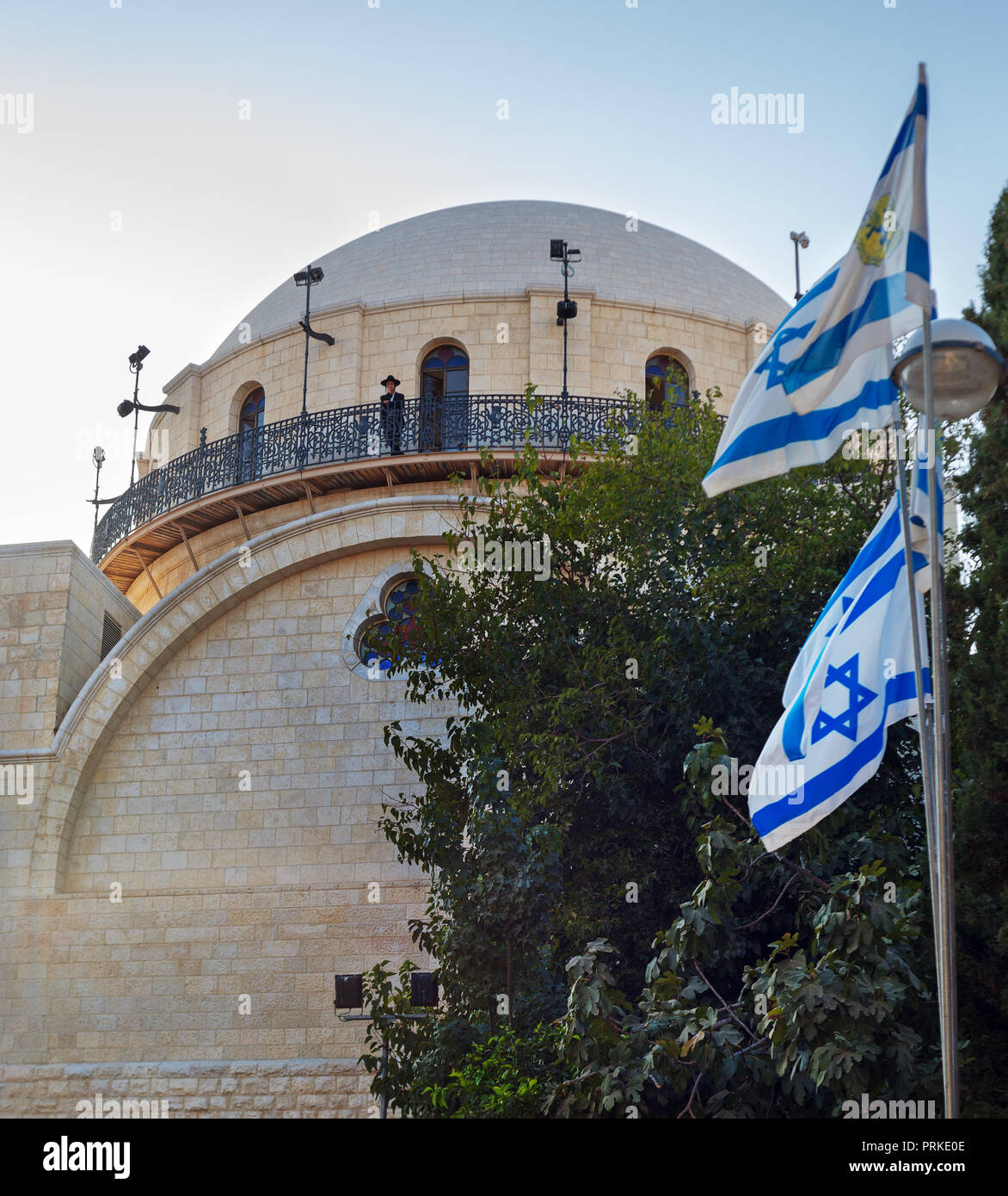 Jerusalem citadel and flags Stock Photo - Alamy