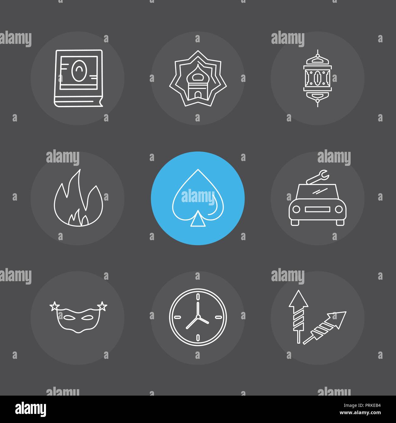 star , mosque , mandala , fire , car ,spade ,mask , carnival , clock ...